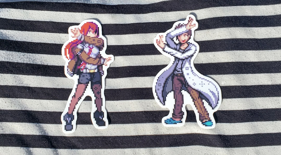 Stein's Gate Pixel Art Stickers | Kurisu Makise and Rintaro Okabe ...