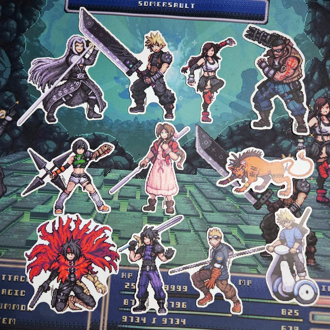 Final Fantasy VII Remake Pixel Art Stickers Cloud Strife, Sephiroth ...