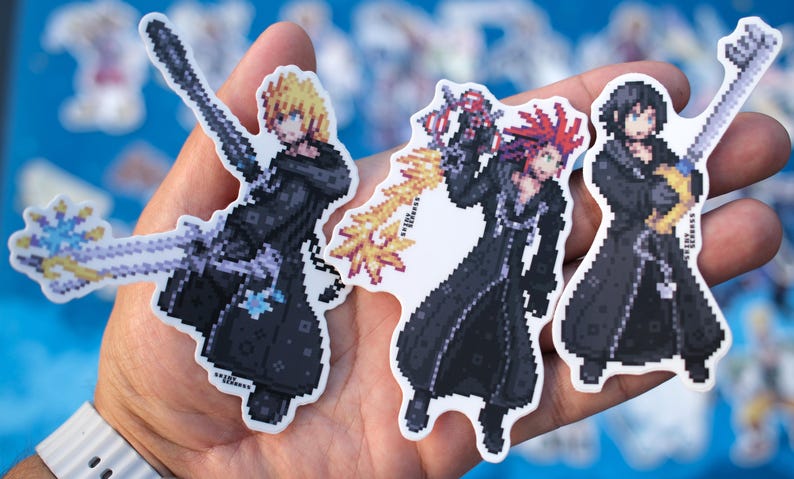 Kingdom Hearts 3 Pixel Art Stickers | Roxas, Lea, Xion, Aqua, Terra ...