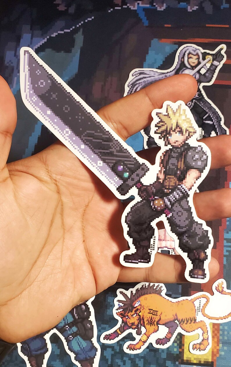 Final Fantasy VII Remake Pixel Art Stickers Cloud Strife - Etsy