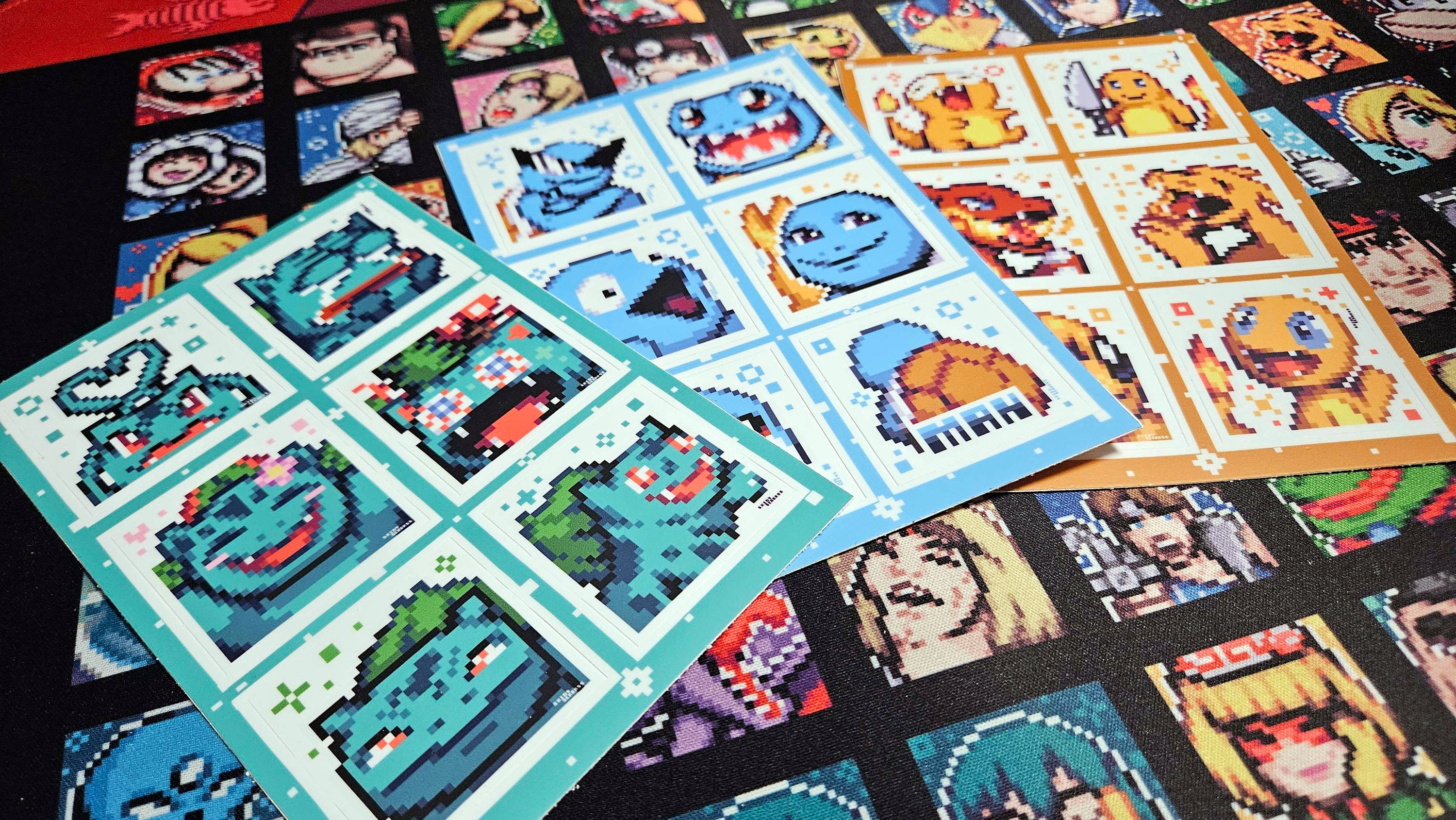 Pokemon Starter Pixel Art Sticker Sheets | Matte Vinyl Sticker Sheet ...