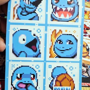 Pokemon Starter Pixel Art Sticker Sheets | Matte Vinyl Sticker Sheet ...