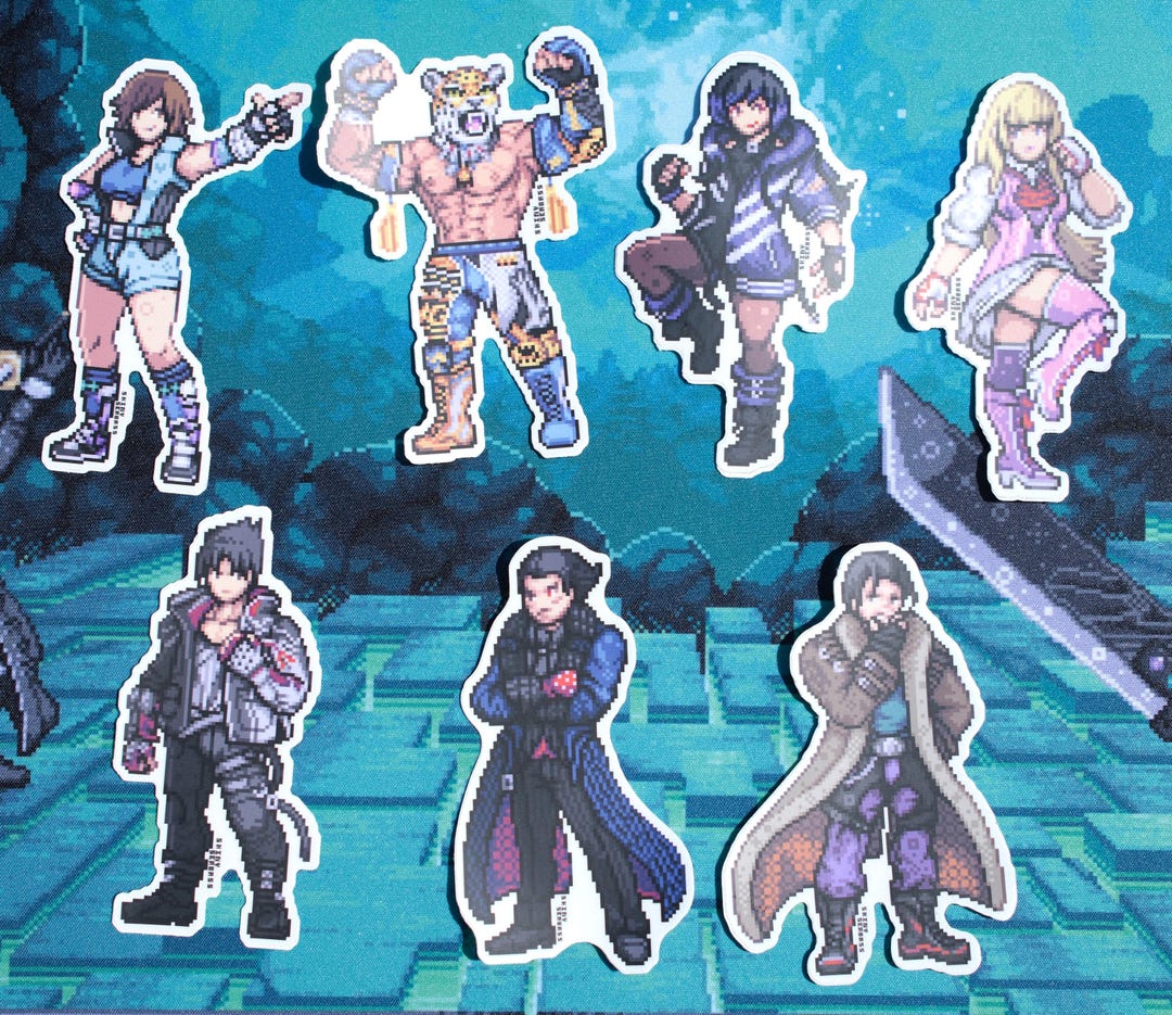 Tekken 8 Pixel Art Stickers Reina Lili Jin Kazama King Kazuya Mishima ...