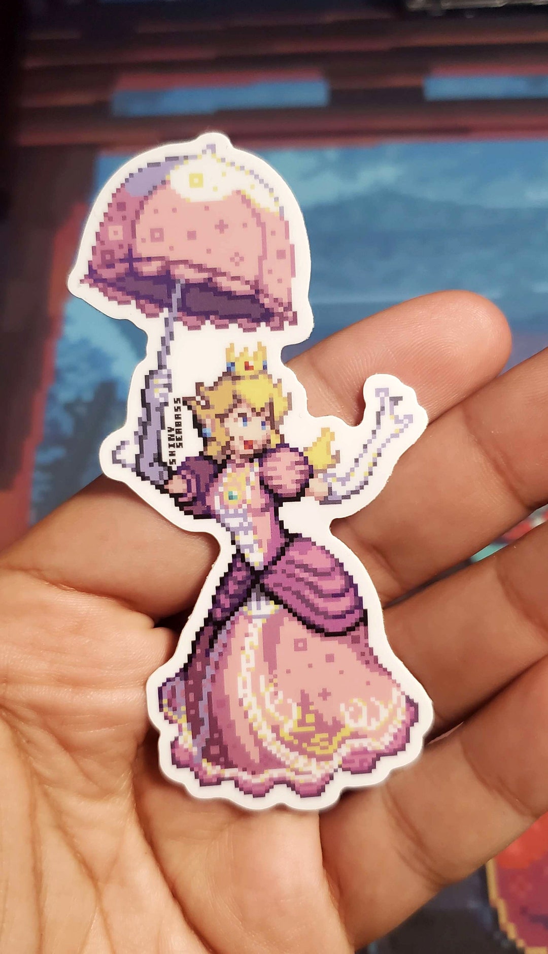 Princess Peach Pixel Art Stickers Premium Matte Vinyl Stickers Nintendo Mario Etsy