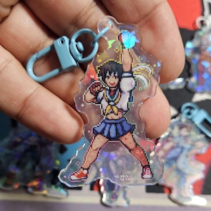 Street Fighter Pixel Art Acrylic Charms | Double Sided Cracked ...