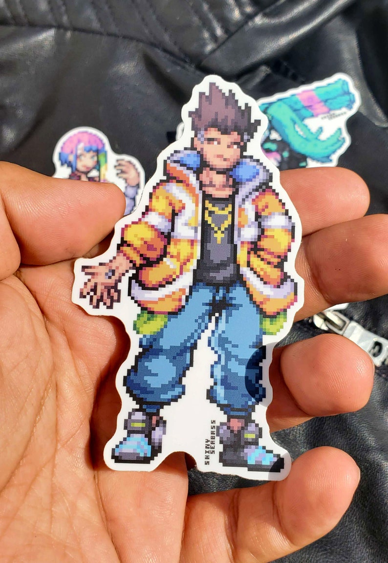 Cyberpunk Edgerunner Pixel Art Sticker Premium Matte Vinyl - Etsy