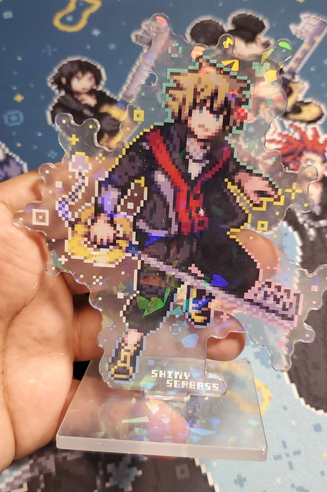 Sora KH4 Acrylic Standee Pixel Art Double Sided Cracked Holographic ...