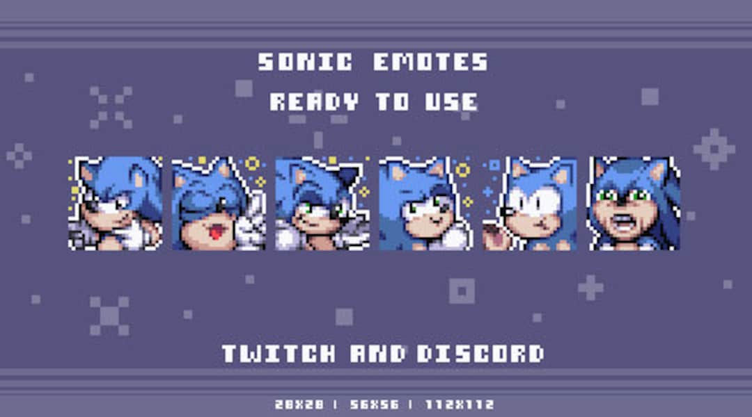 Sonic Twitch Emote Set / Sonic the Hedgehog Pixel Art Emotes / - Etsy ...