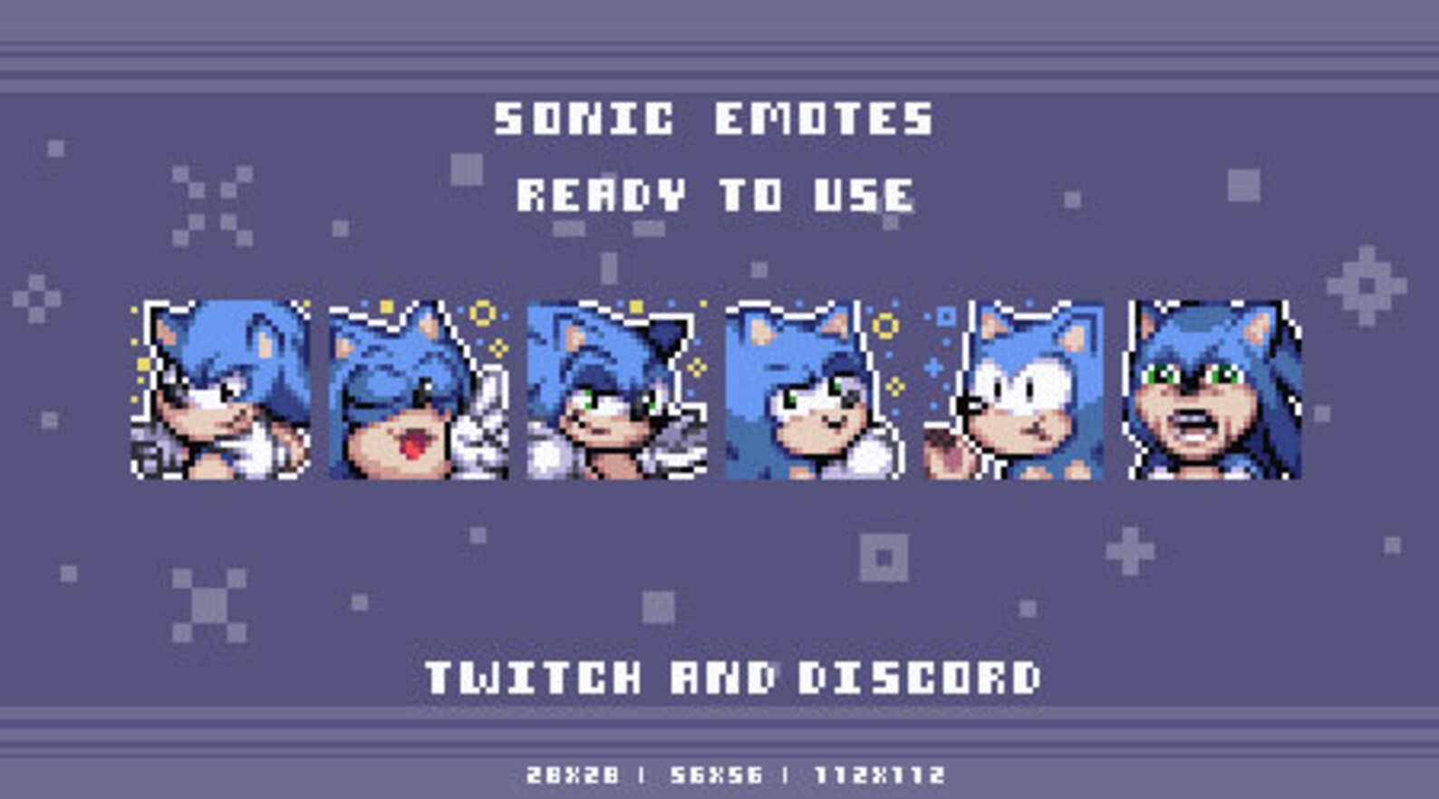 Sonic Twitch Emote Set Sonic the Hedgehog Pixel Art Emotes Twitch ...