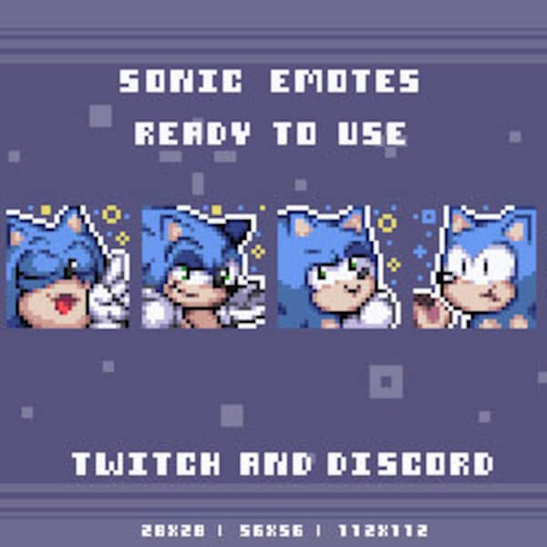 Sonic the Hedgehog Emote Discord - Etsy Norway