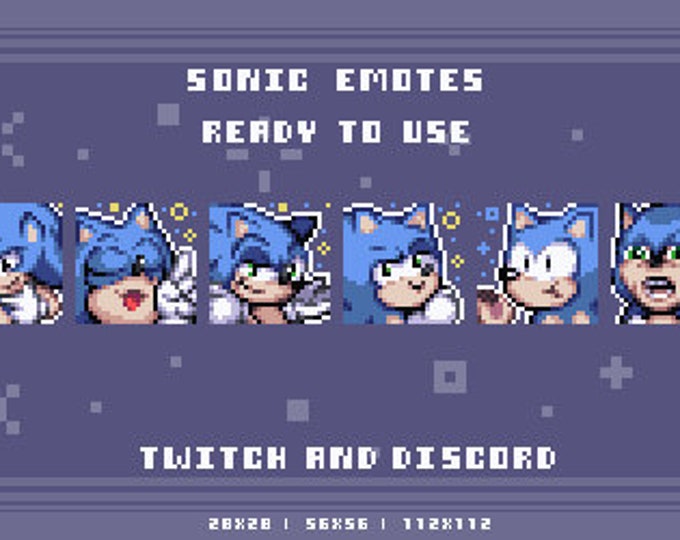 Sonic Twitch Emote Set | Sonic the Hedgehog Pixel Art Emotes | Twitch ...