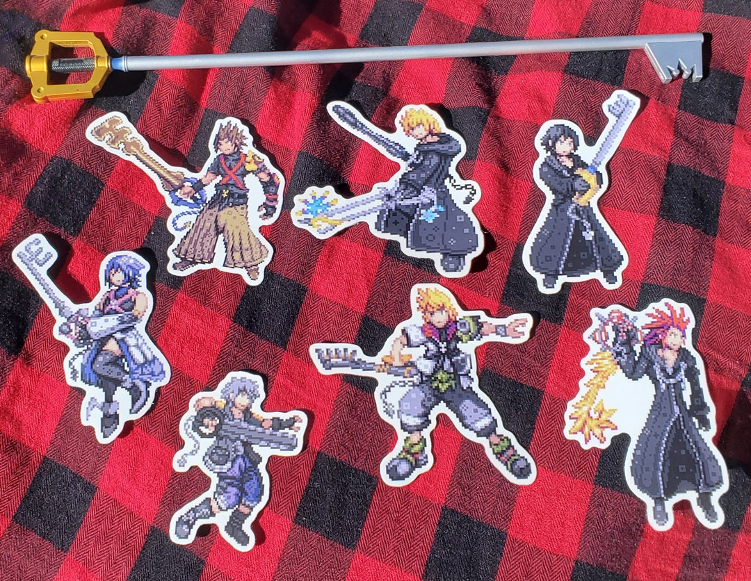 Kingdom Hearts 3 Pixel Art Stickers | Roxas, Lea, Xion, Aqua, Terra ...
