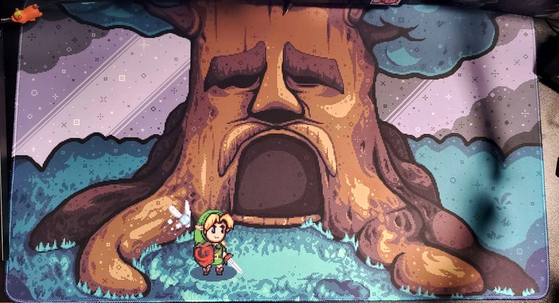 Desk Mat Legend of Zelda Pixel Art Great Deku Tree and Link - Etsy