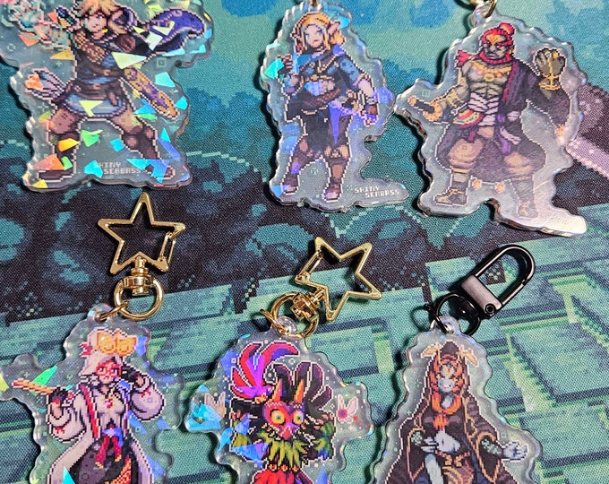 Legend of Zelda Acrylic Charms Pixel Art |double Sided Cracked ...
