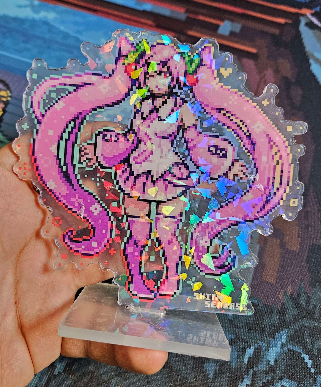 Sakura Miku Acrylic Standee Pixel Art | Double Sided Cracked ...