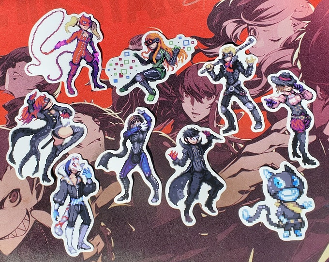 Persona 5 Pixel Art Stickers Premium Matte Vinyl Stickers Joker ...