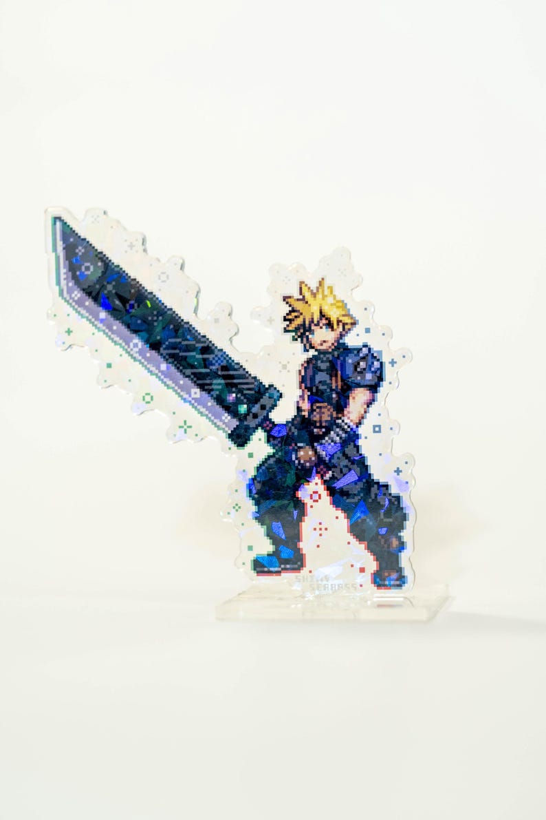 Final Fantasy VII Remake Pixel Art Acrylic Standees| Cloud Strife ...