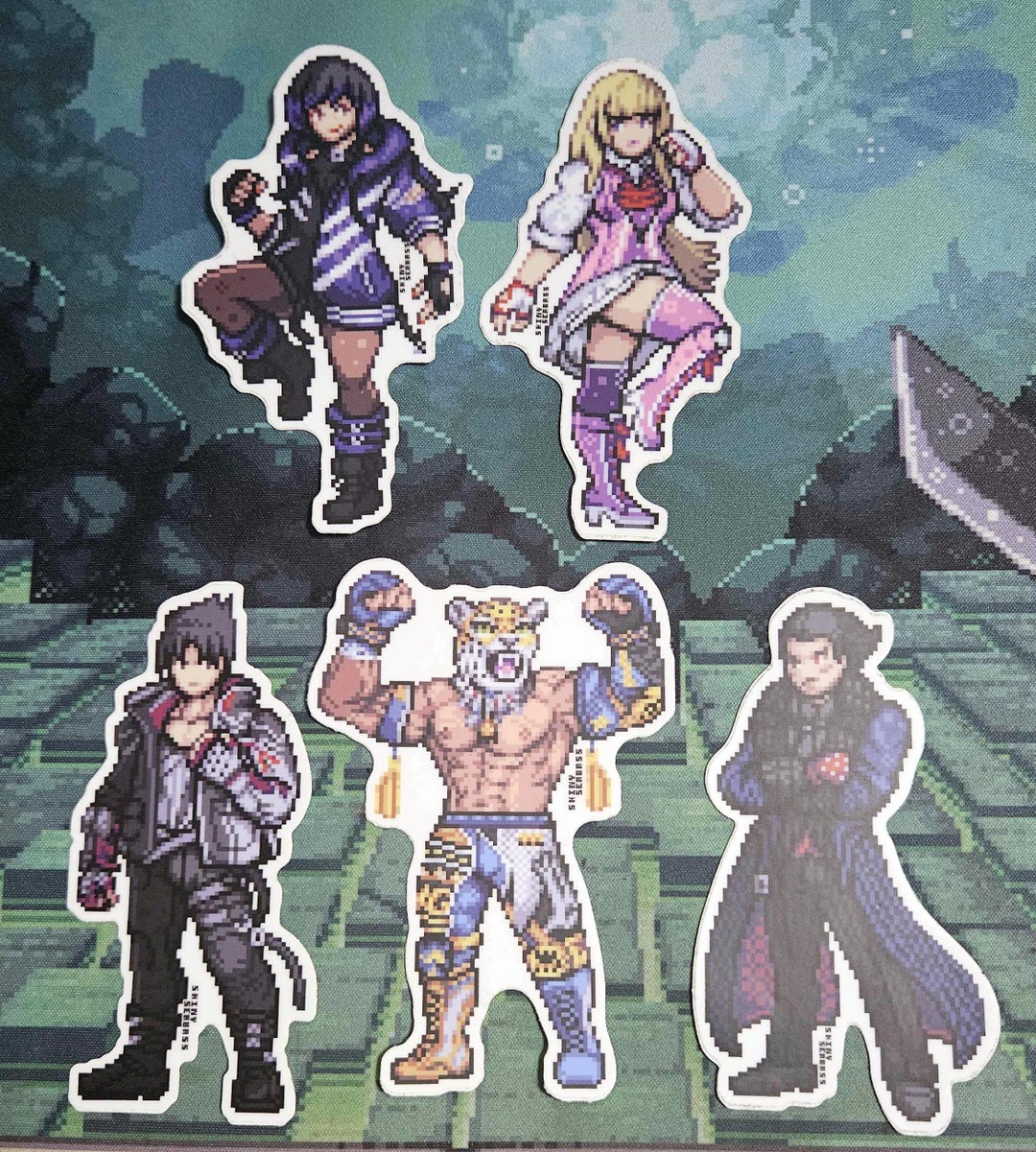 Tekken 8 Reina Lili Jin Kazama King Kazuya Mishima Pixel Art Stickers ...