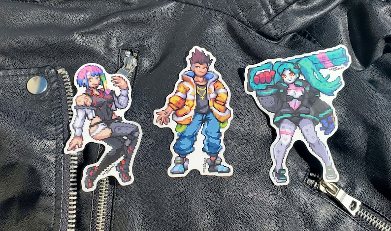 Cyberpunk Edgerunner Pixel Art Sticker Premium Matte Vinyl - Etsy