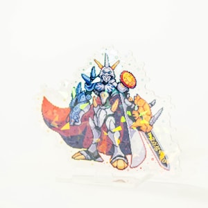 Digimon Acrylic Standee Pixel Art |double Sided Cracked Holographic ...