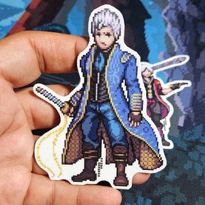 Devil May Cry Pixel Art Stickers | Premium Matte Vinyl Stickers | Dante ...