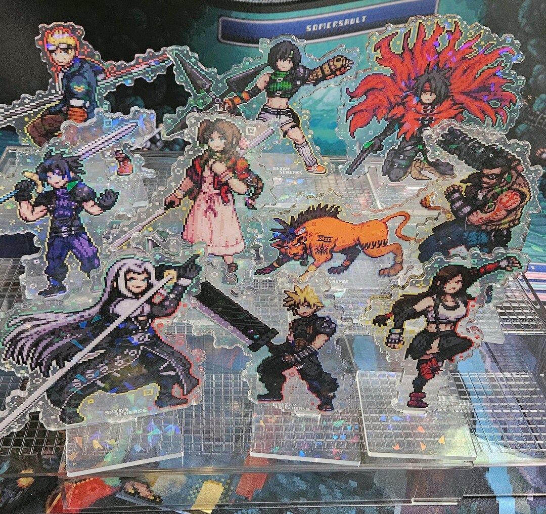 Final Fantasy VII Remake Pixel Art Acrylic Standees| Cloud Strife ...