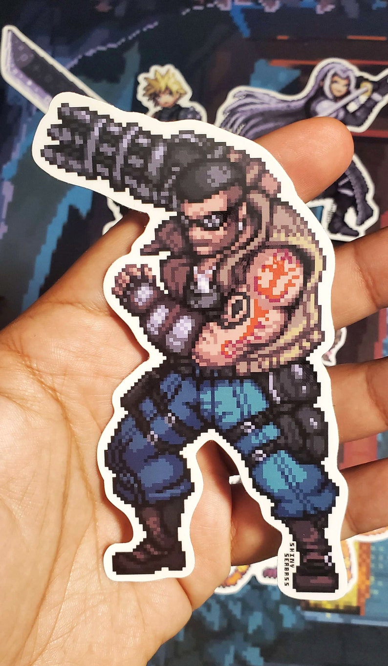 Final Fantasy VII Remake Pixel Art Stickers Cloud Strife - Etsy