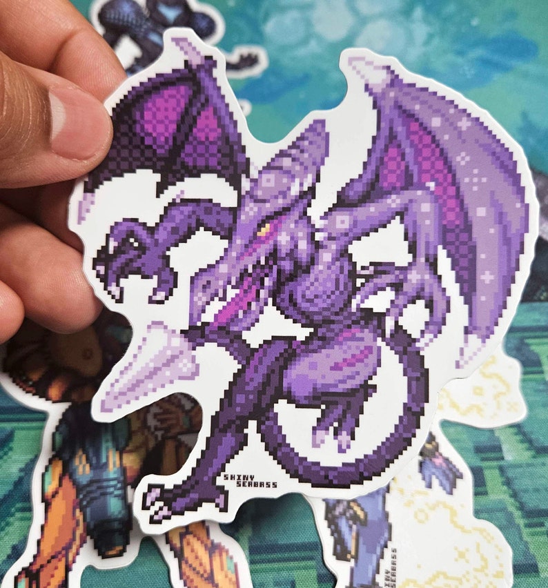 Samus Aran, Ridley, Dark Samus and Zero Suit Pixel Art Stickers ...