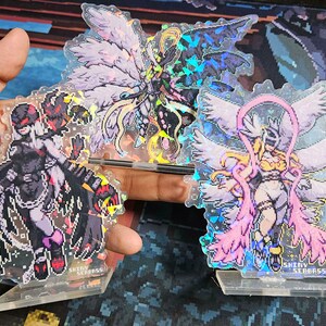 Digimon Acrylic Standee Pixel Art | Double Sided Cracked Holographic ...