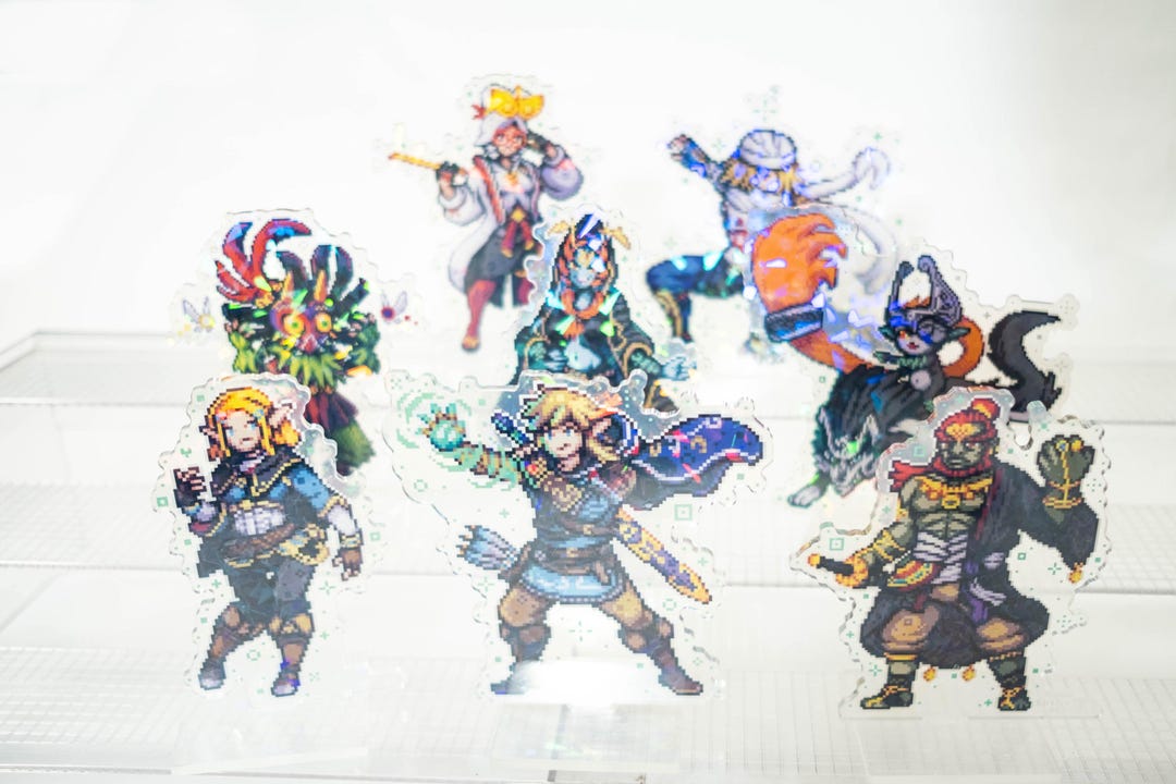 Legend of Zelda Acrylic Standee Pixel Art | Double Sided Cracked Holo ...