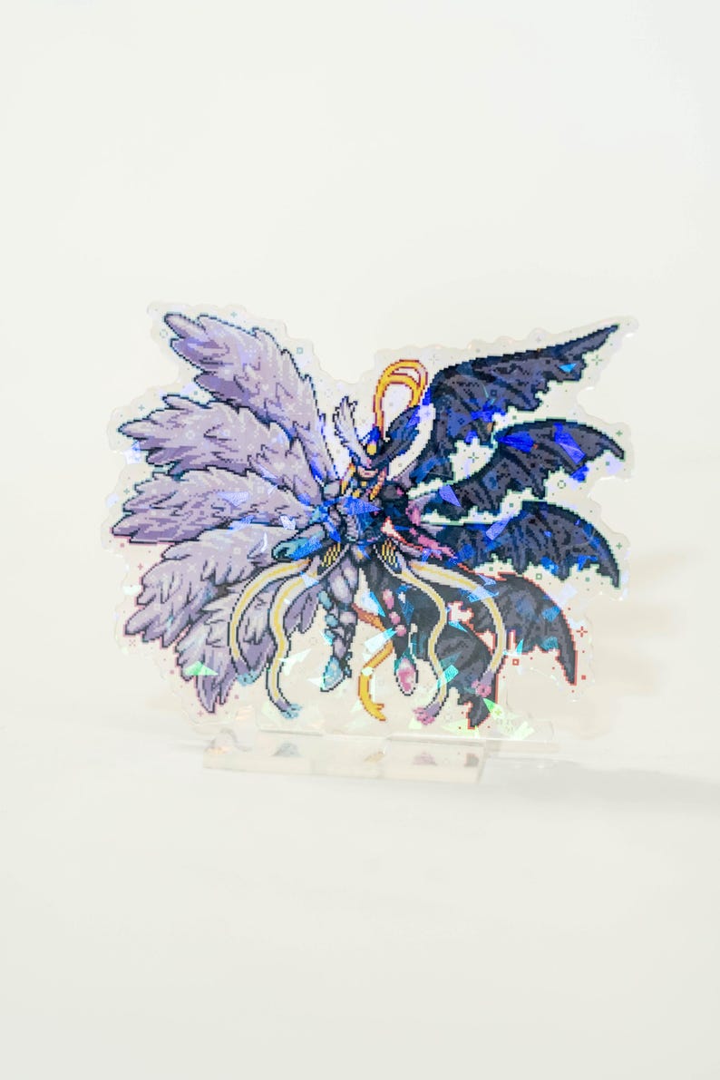 Digimon Acrylic Standee Pixel Art |double Sided Cracked Holographic ...