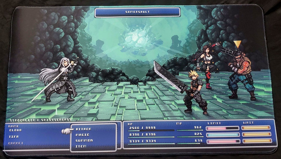 Desk Mat Final Fantasy VII Remake Pixel Art Collaboration With ...