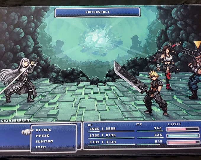 Desk Mat Final Fantasy VII Remake Pixel Art Collaboration With ...