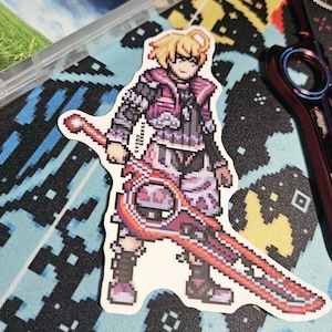 Shulk Xenoblade Chronicles Pixel Art Sticker | Premium Matte Vinyl ...