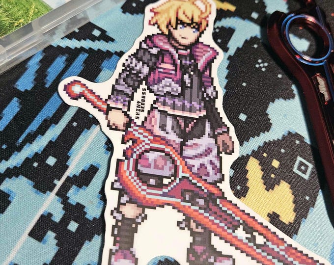 Shulk Xenoblade Chronicles Pixel Art Sticker | Premium Matte Vinyl ...