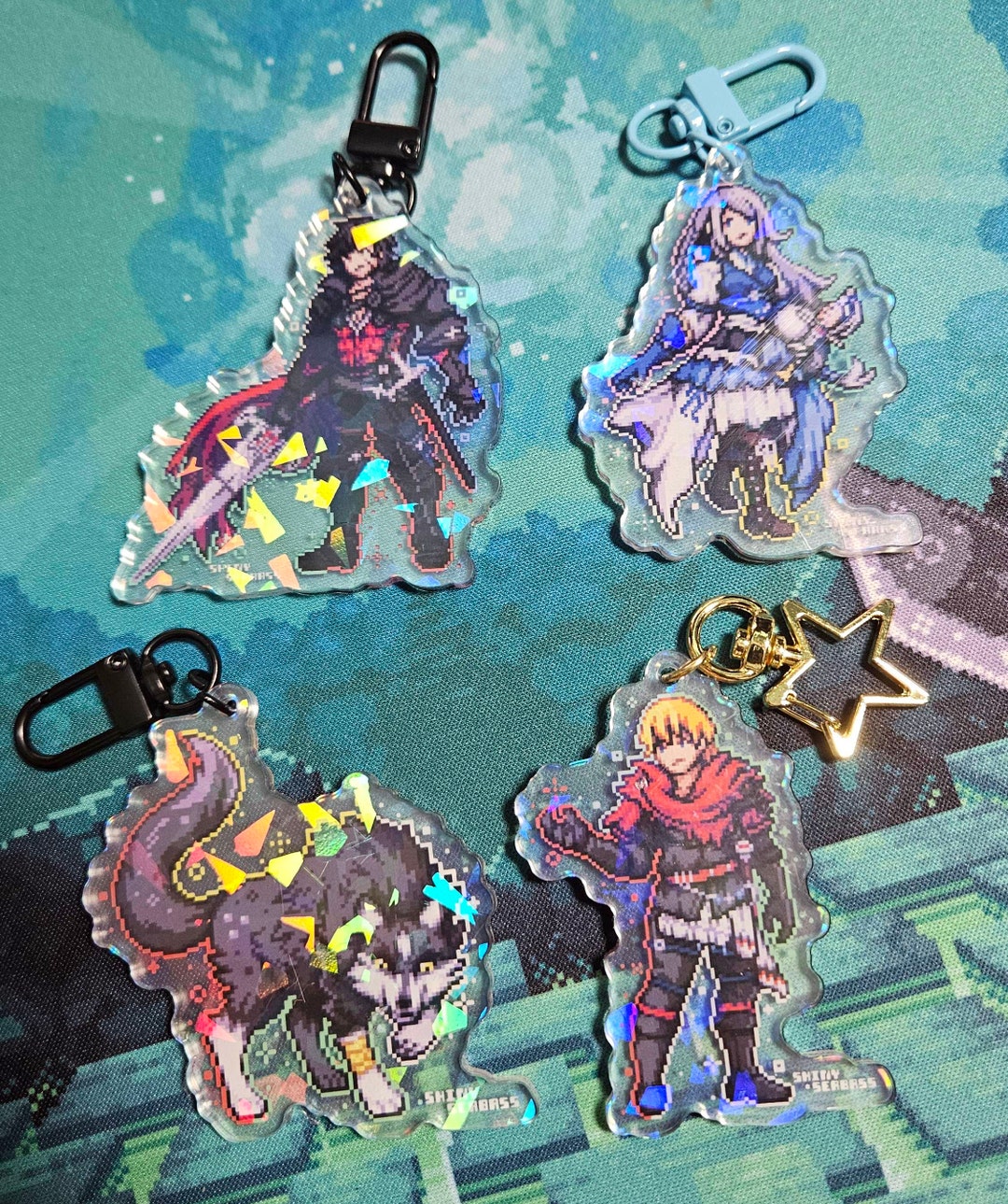Final Fantasy 16 Clive Rosfield Jill Joshua Torgal Acrylic Charm Pixel ...