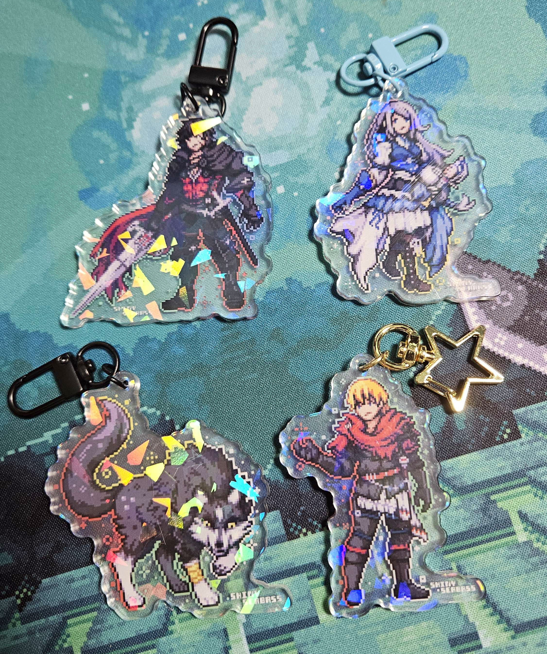 Final Fantasy 16 Clive Rosfield Jill Joshua Torgal Acrylic Charm Pixel ...