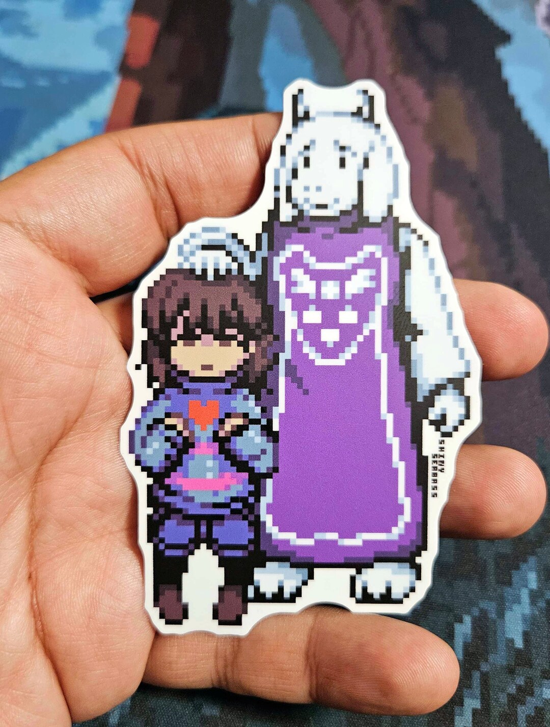 Undertale Frisk and Toriel Pixel Art Stickers Premium Matte - Etsy