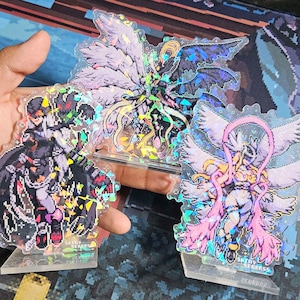 Digimon Acrylic Standee Pixel Art | Double Sided Cracked Holographic ...