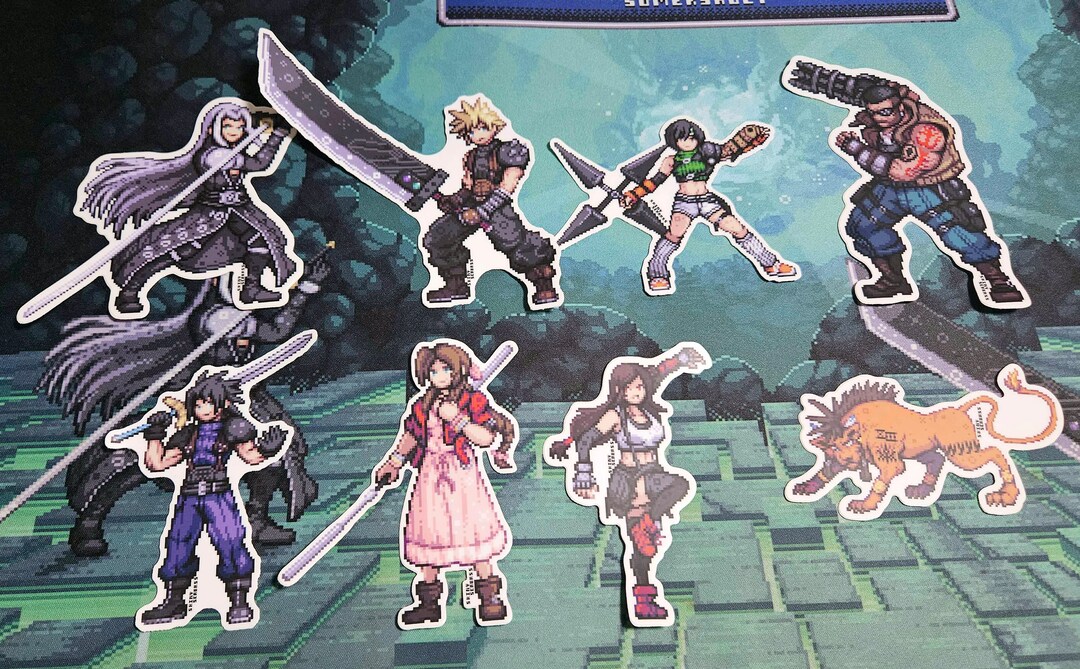 Final Fantasy VII Remake Pixel Art Stickers Cloud Strife - Etsy