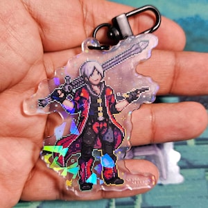 Devil May Cry Dante Vergil Vergil Chair Acrylic Charm Pixel Art Double ...