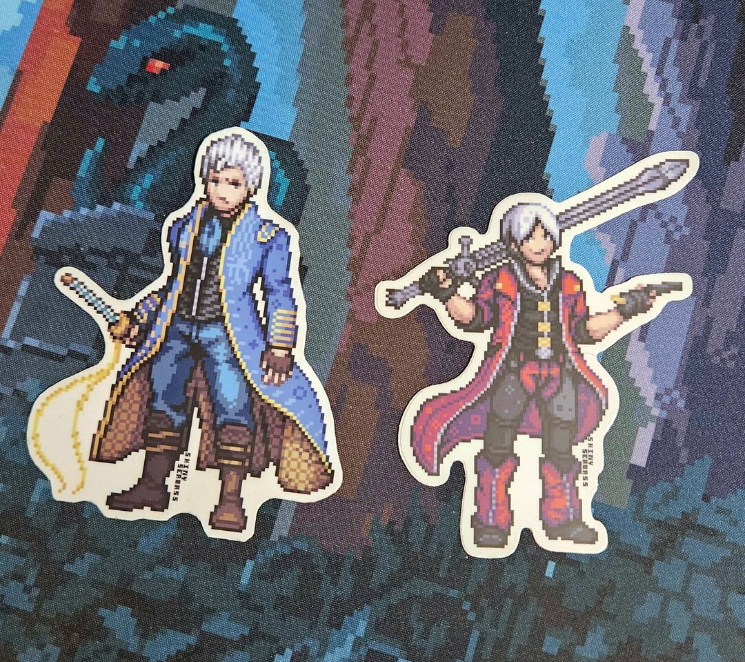 Devil May Cry Pixel Art Stickers | Premium Matte Vinyl Stickers | Dante ...