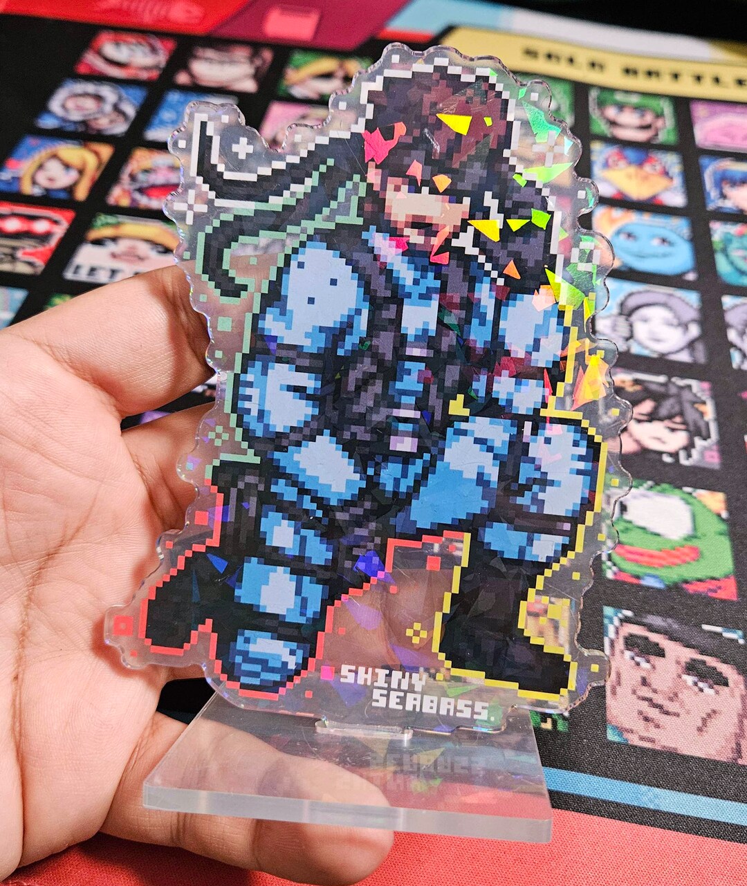 Solid Snake Pixel Art Acrylic Standees Double Sided Cracked Holographic ...