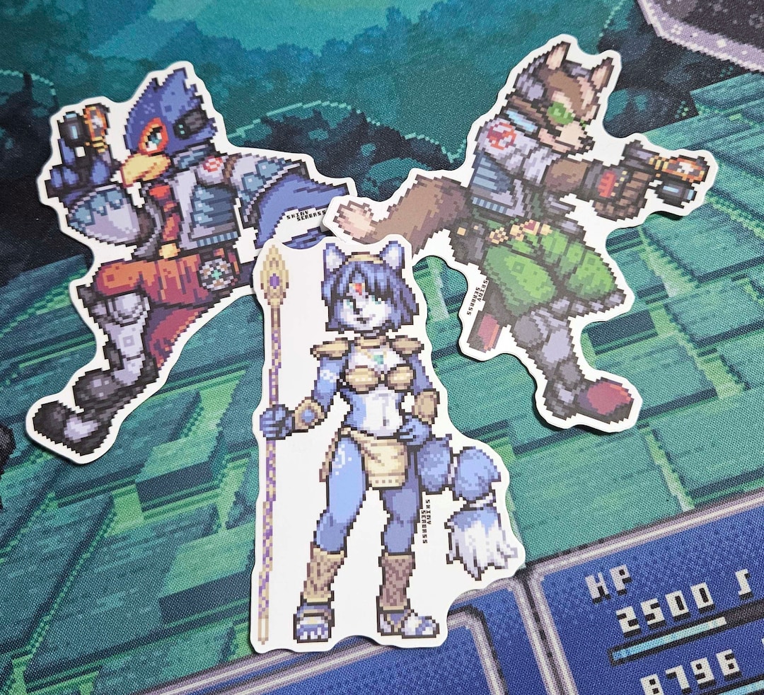 Star Fox Pixel Art Stickers Premium Matte Vinyl Stickers Fox Mccloud ...
