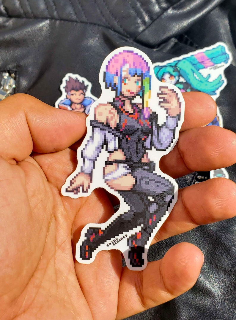 Cyberpunk Edgerunner Pixel Art Sticker Premium Matte Vinyl - Etsy