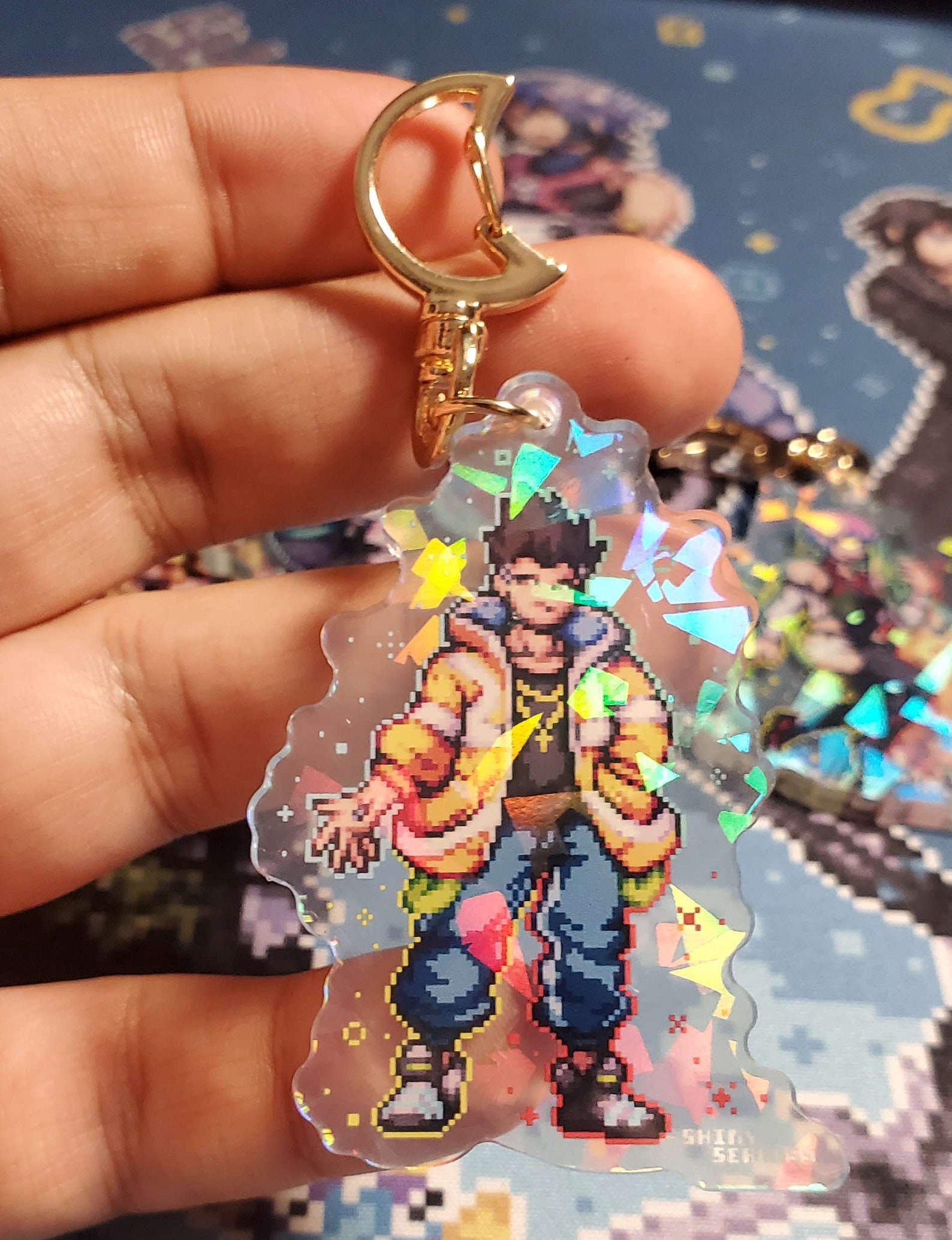 Cyberpunk Edgerunners Acrylic Charms Pixel Art | Double Sided Cracked ...