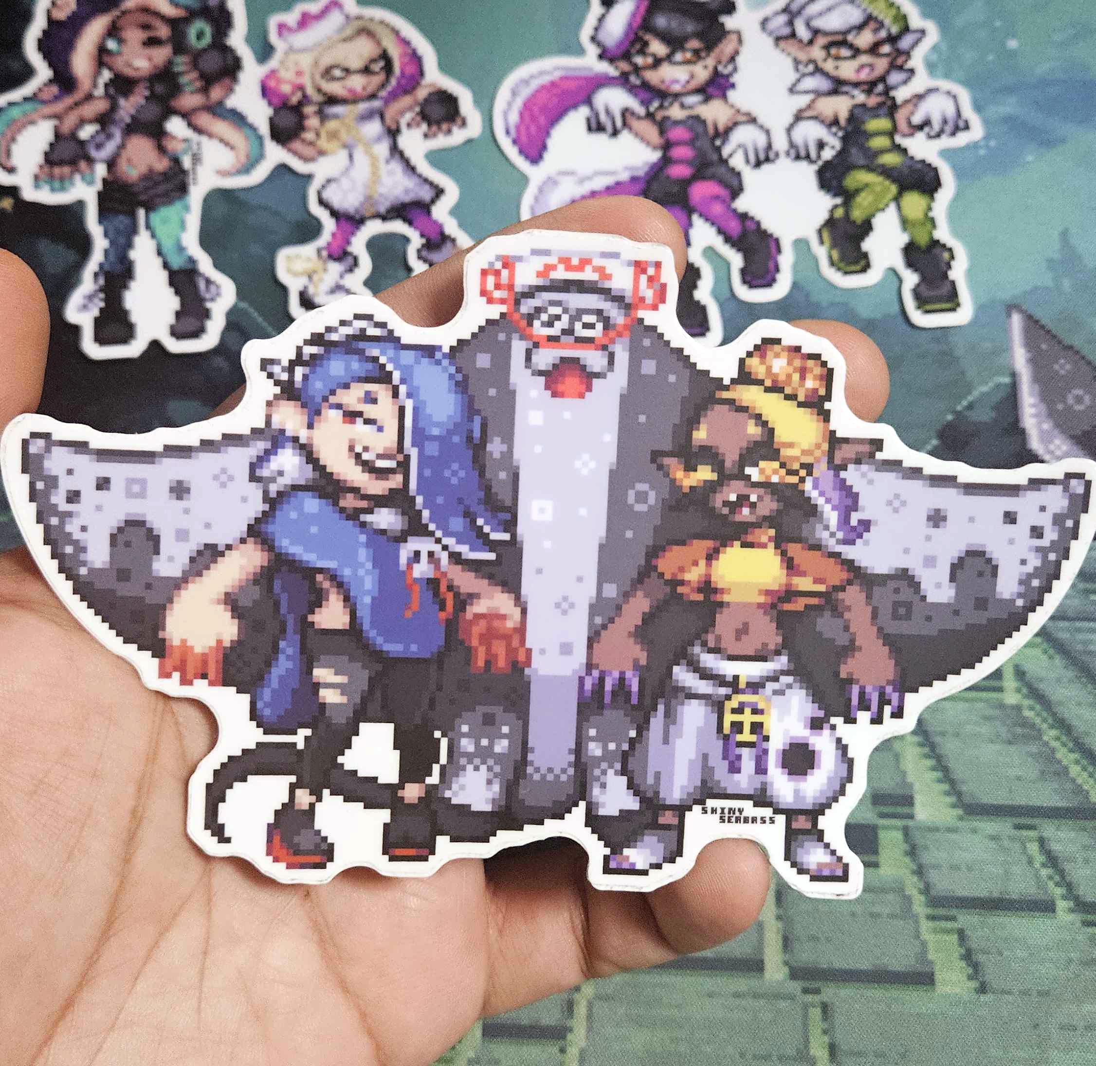 Splatoon Pixel Art Stickers | Matte Vinyl Inkling Marina Pearl Nintendo ...