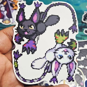 Digimon Pixel Art Stickers Matte Vinyl Mastimon Angewomon Ladydevimon ...
