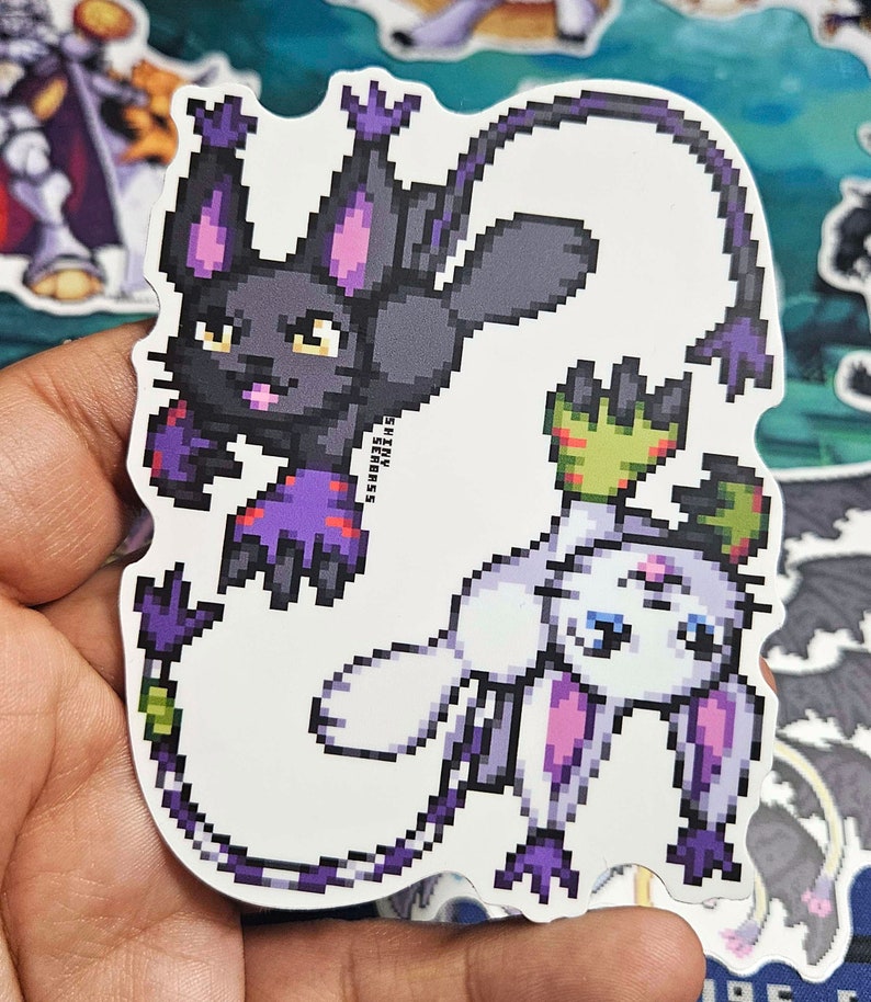 Digimon Pixel Art Stickers Matte Vinyl Mastimon Angewomon Ladydevimon ...