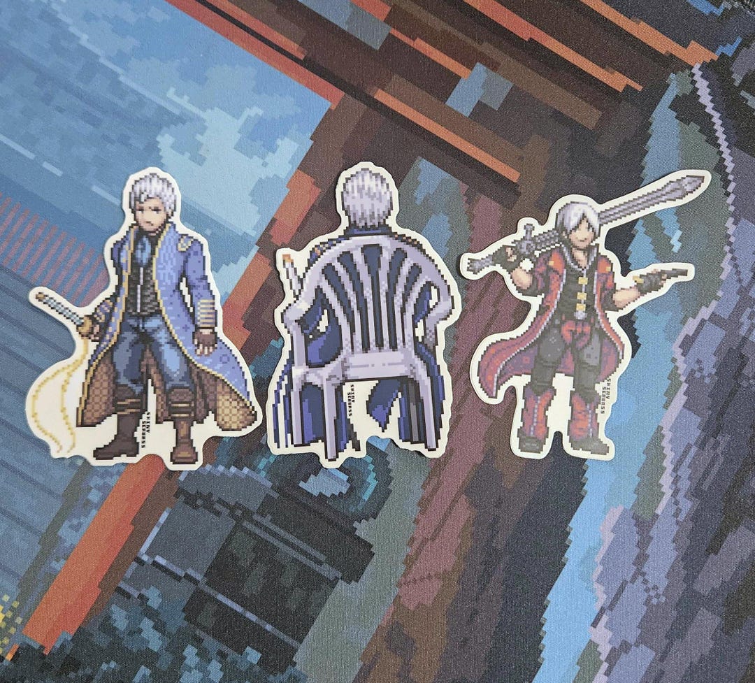 Devil May Cry Pixel Art Stickers | Premium Matte Vinyl Stickers | Dante ...